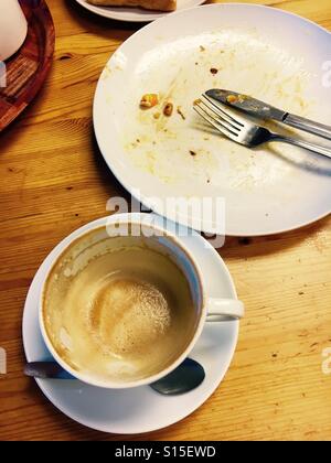 Finished Breakfast Eaten Food Stock Photo - Alamy