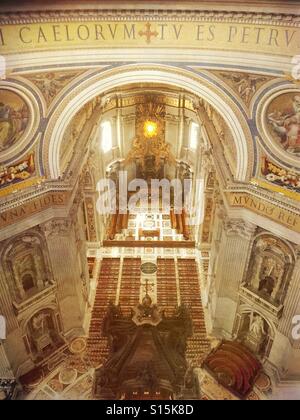 Seen here is an interior view of St. Peter's Basilica in Vatican City ...