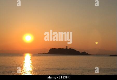 Sunset at Enoshima island,Japan Stock Photo - Alamy
