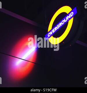 London transport Overground Sign Stock Photo - Alamy