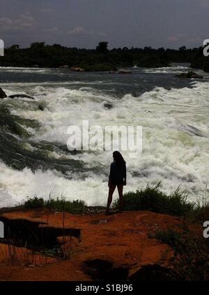 The Itanda Falls of the Victoria Nile in Uganda, sunny day in May Stock ...