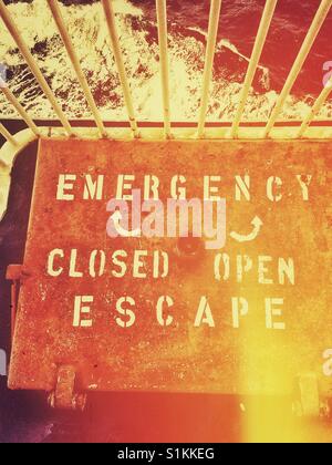 Emergency Exit Hatch on a Ferry Stock Photo - Alamy