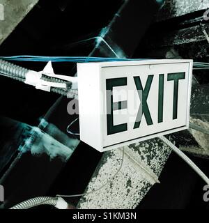 Broken Exit Sign Stock Photo - Alamy