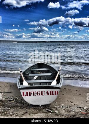 Lifeguard rowboat Stock Photo - Alamy