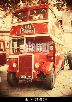 Old Liverpool Transport double decker green Crosville bus giving ...