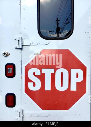 Stop sign and electrical wires Stock Photo - Alamy