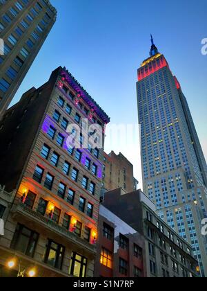 Looking up at the "Empire State Building" in "New York City, New Stock ...