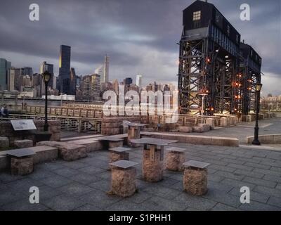 Old ferry terminal At Gantry Plaza State Park in Long Island City on a ...