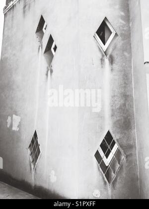 Diamond shaped windows in Park Güell in Barcelona, Spain Stock Photo ...