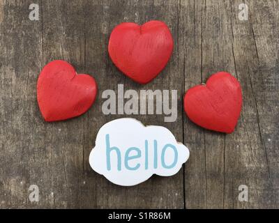 Love Heart Sweet Hello Stock Photo - Alamy