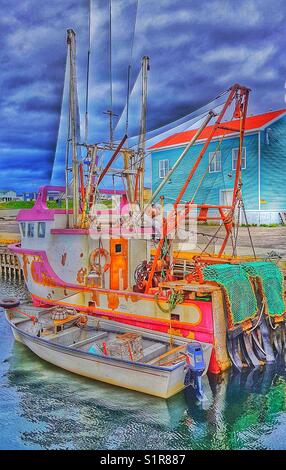 Newfoundland fishing trawler in a harbour Stock Photo - Alamy