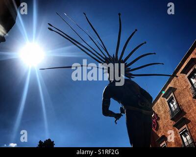 The sculpture of the Chichimeca indian in Queretaro, Mexico, July 19 ...