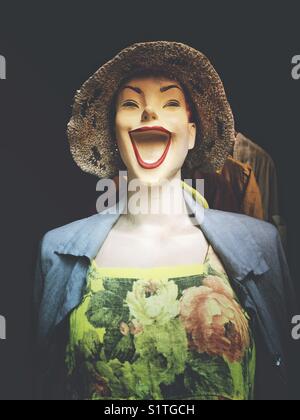 Funny laughing female mannequin Stock Photo - Alamy