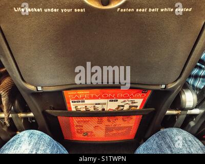 easyjet aircraft air passenger safety leaflet card showing emergency ...