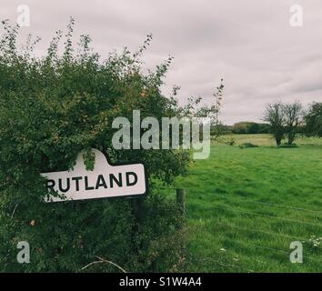 Rutland county road sign, Rutland, England, UK Stock Photo - Alamy