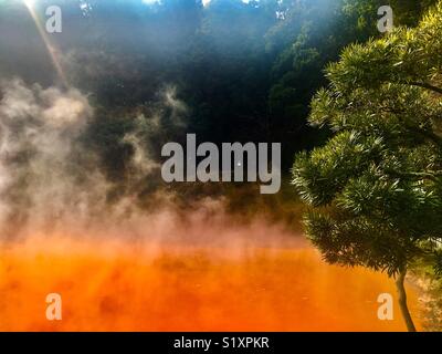 Geothermal Pool Chinoike Jigoku (Blood Pool Hell ), Beppu, Japan Stock ...