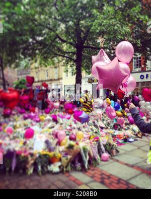 Flowers, balloons and bee tributes to the victims on the anniversary of ...