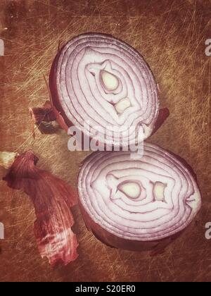 "Red onion" split in half on "neutral background Stock Photo - Alamy