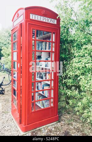Library in a telephone box. Phone booth houses smallest library in ...