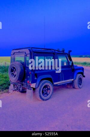 Yellow Land Rover Defender 90 prepared for expedition off roading with ...
