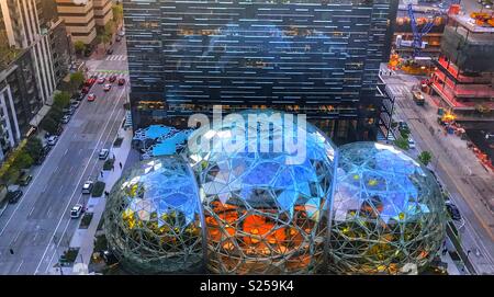 Amazon Spheres in Seattle Washington Stock Photo - Alamy