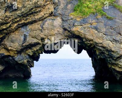 Limestone folding (Lulworth crumple), Stair Hole (cove), near Lulworth ...