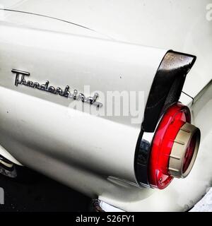 Detail of a 1956 Ford Thunderbird, used as street dressing in the ...