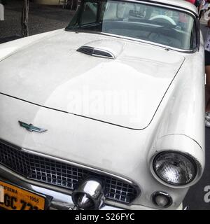 Detail of a 1956 Ford Thunderbird, used as street dressing in the ...