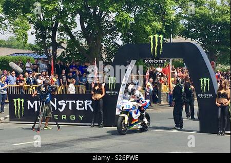 Isle of Man TT Grandstand pits and start finish Douglas on the isle of ...