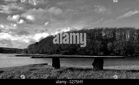 Bench at Wacker Quay Stock Photo - Alamy