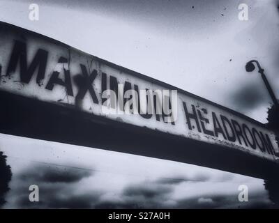 Close up of Maximum max height restriction warning sign signage on ...