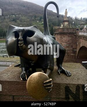 bridge monkey bruckenaffe alte brucke old bridge heidelberg germany ...