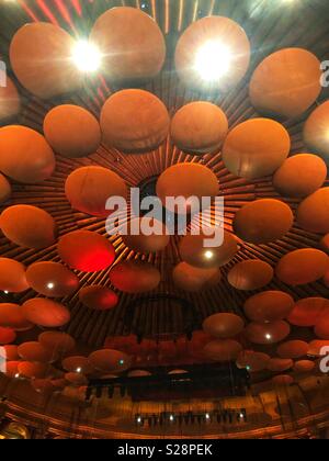 Inside interior ceiling of the Royal Albert Hall. Large fibreglass ...