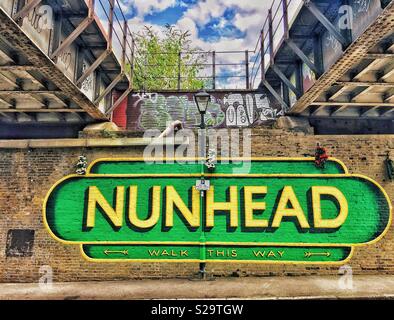 Nunhead railway sign Stock Photo - Alamy