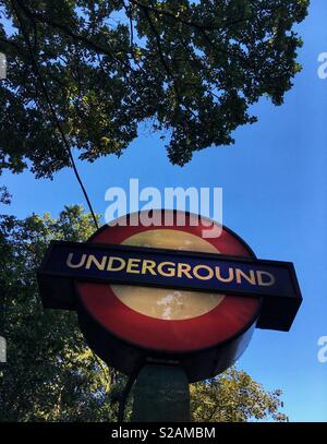 TFL signage outside tube station notifying customers of the tube ...