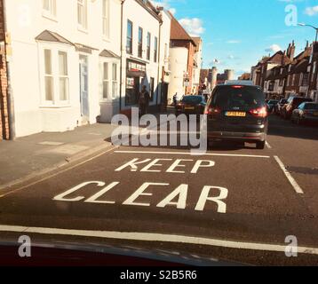 keep clear road sign Stock Photo - Alamy