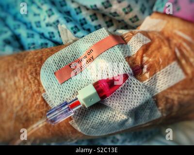 Arm of patient with drip Stock Photo - Alamy