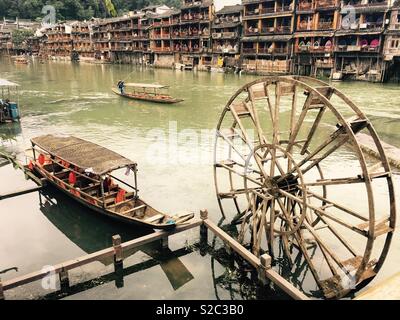 Riverside, old town of Fenghuang, Hunan Province, China, Asia Stock ...