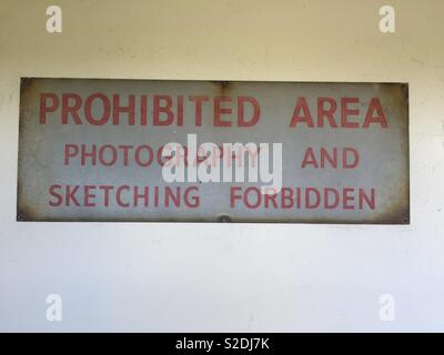 Prohibited Area Photography and Sketching Forbidden, old MOD military ...