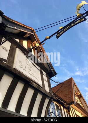 The Old Crown pub sign, Digbeth, Birmingham, England, UK Stock Photo ...