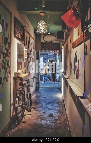 Chinese flag in a Beijing hutong (popular and historic area). (Photo by ...