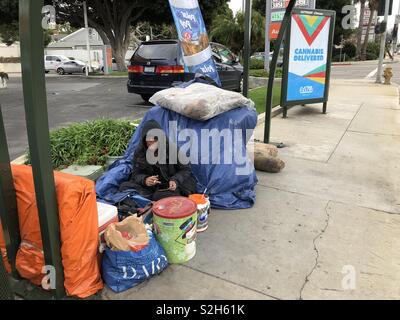 Homeless in Santa Monica, California, USA Stock Photo: 18212958 - Alamy