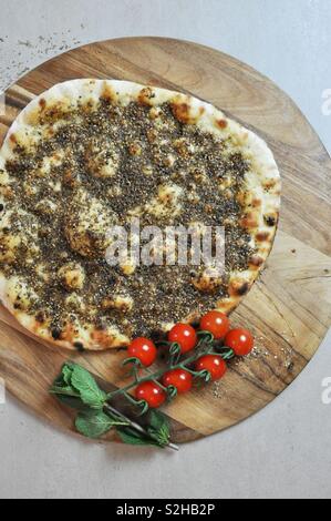 Lebanese pizza with zaatar Stock Photo - Alamy