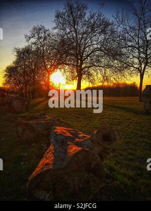 Streatham common at sunset Stock Photo - Alamy