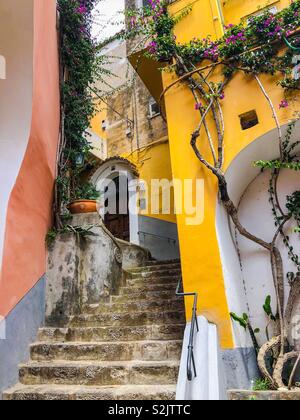 Positano steps up an alley Stock Photo - Alamy
