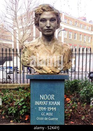 Noor Inayat Khan Memorial statue in Gordon Square Bloomsbury London ...