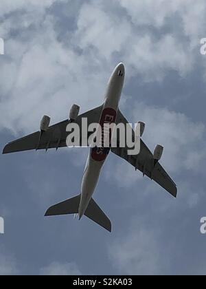 Emirates Airbus A380 - Birmingham Stock Photo - Alamy