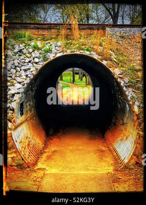Tunnel under a railroad Stock Photo - Alamy