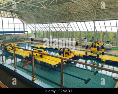 Inflatables fun, A floating assault course at River Park Leisure Centre ...