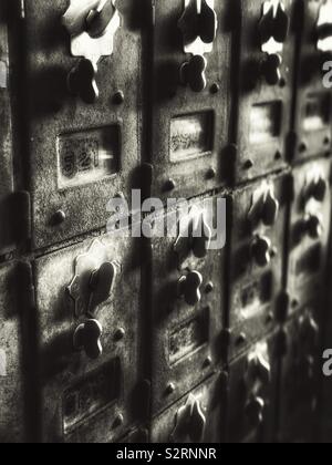 Old Vintage Post Office Boxes Stock Photo - Alamy